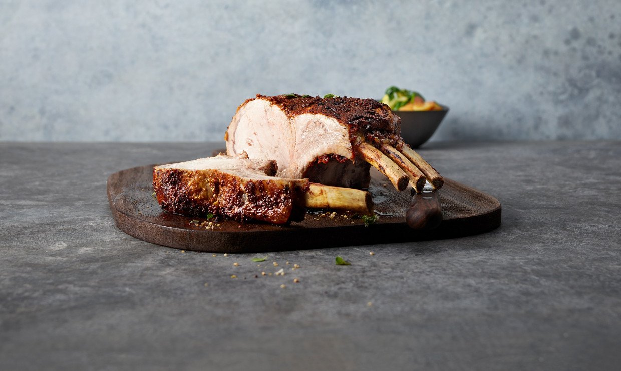 Carré de porc d’une pièce et courgettes - Viande Suisse